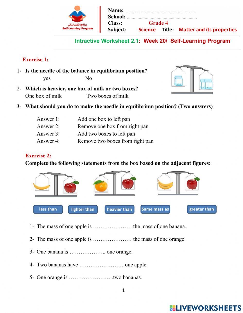 W20 G4 D2 Sc Int. WS worksheet | Live Worksheets