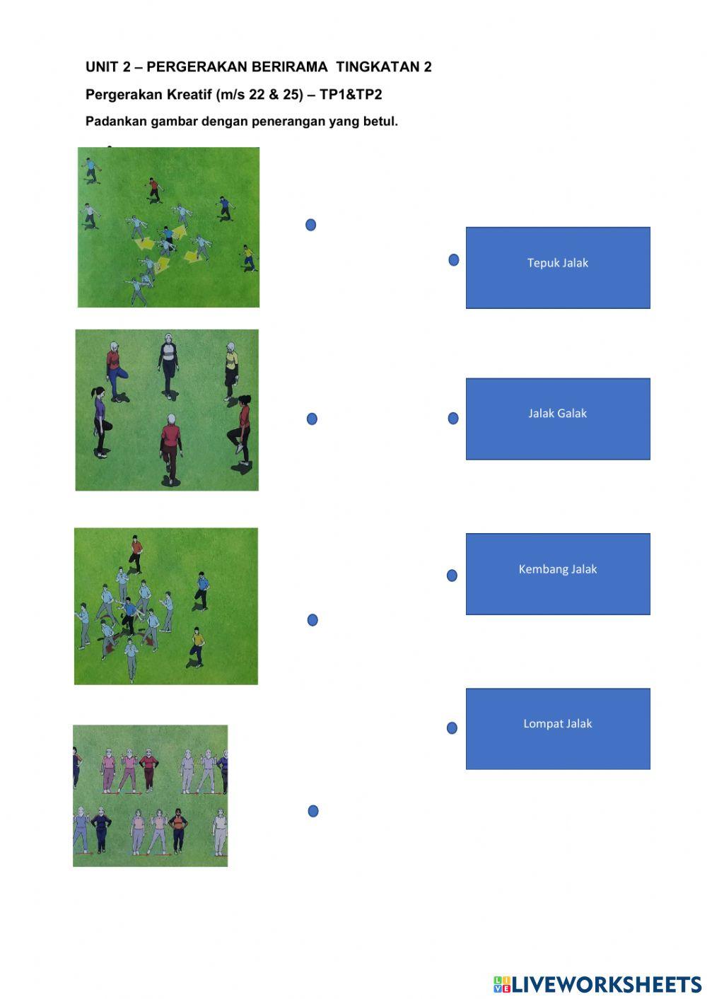 UNIT 2 Pergerakan Kreatif PJPK Ting 2 online exercise for | Live Worksheets