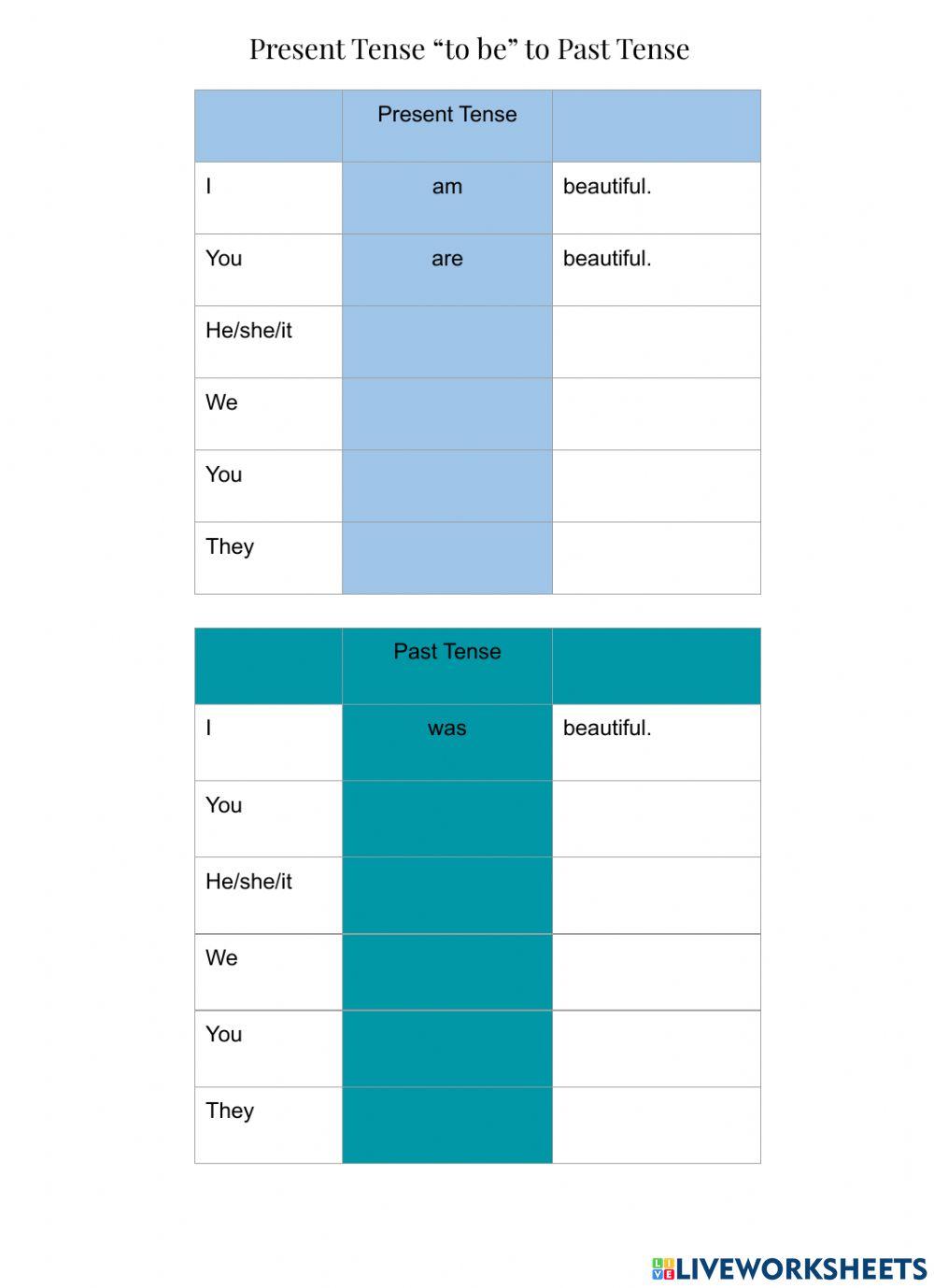 To be conjucation worksheet | Live Worksheets