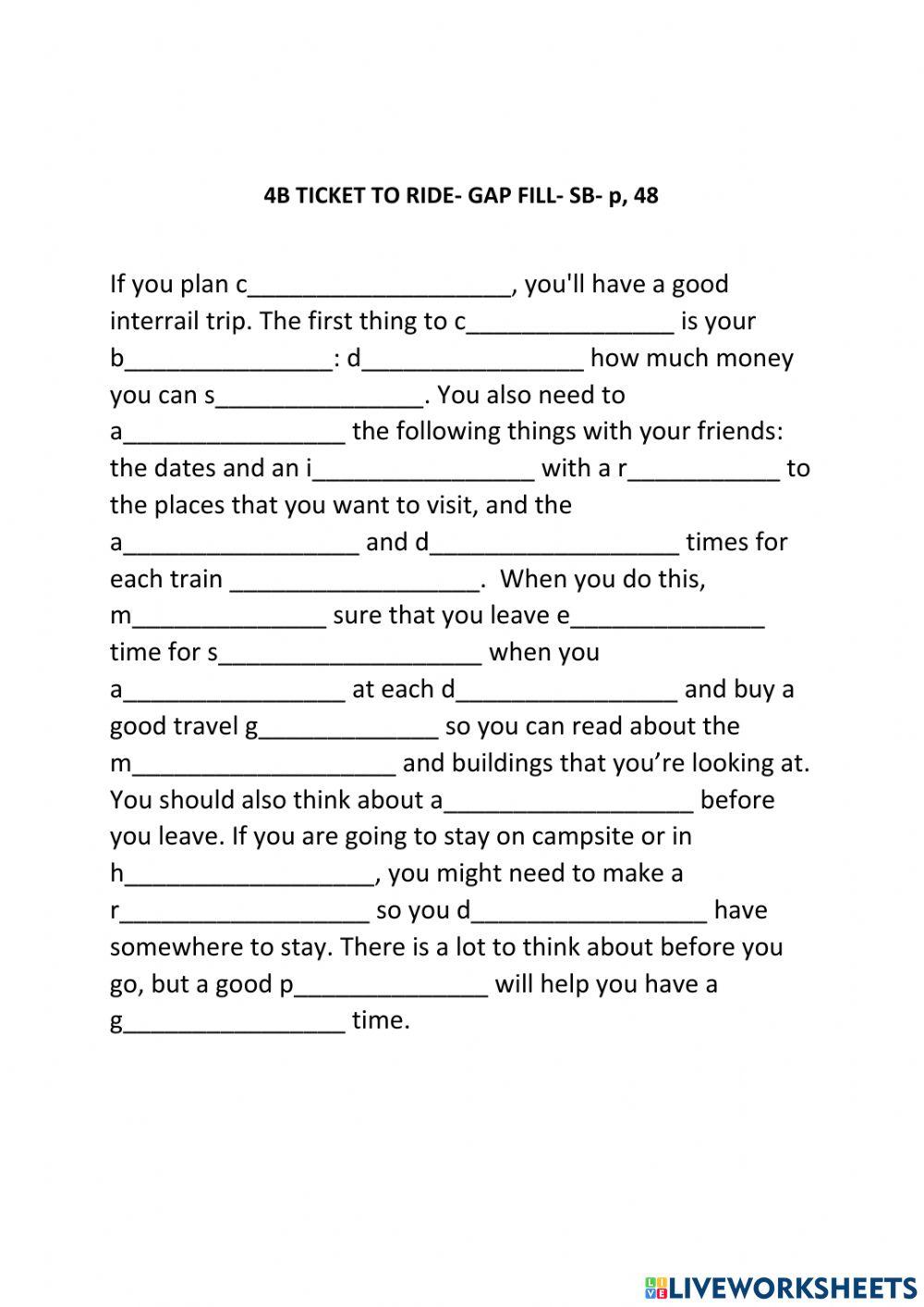 4818465 | TICKET TO RIDE | matejalr | LiveWorksheets