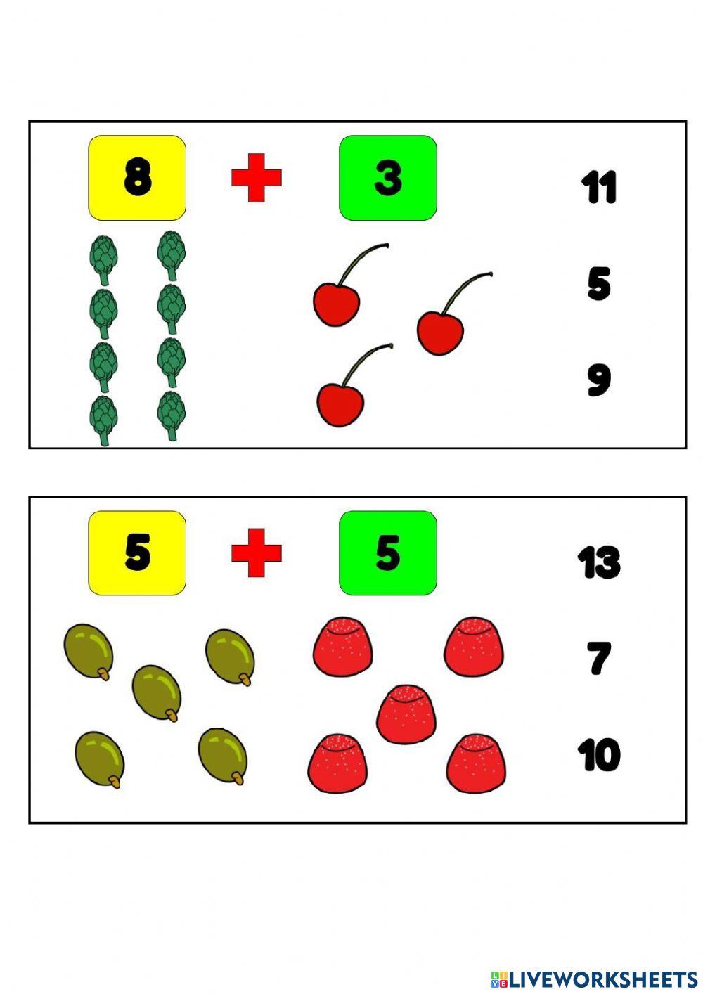 suma 4 interactive worksheet | Live Worksheets