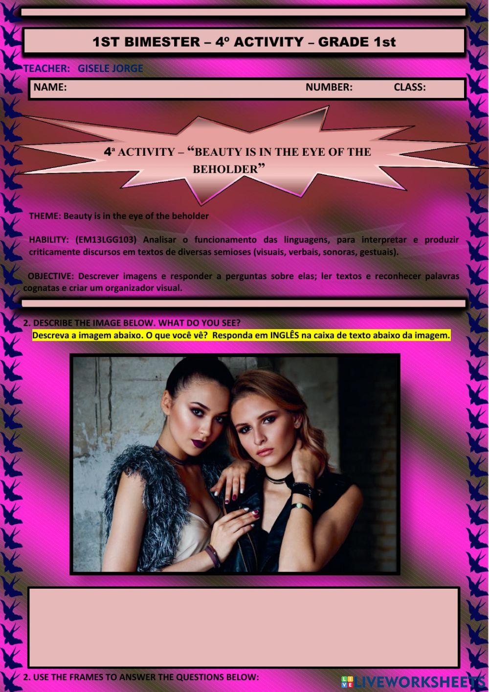 776073 | 1st BIMESTER - 4ª ACTIVITY – BEAUTY IS IN THE