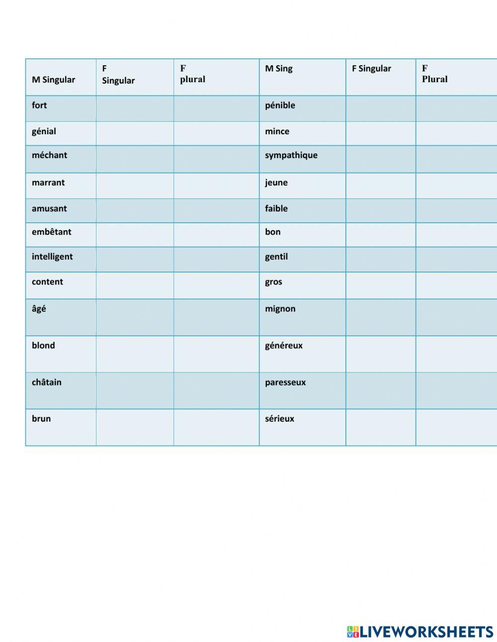 3A adj 1 | Free Interactive Worksheets | 775769
