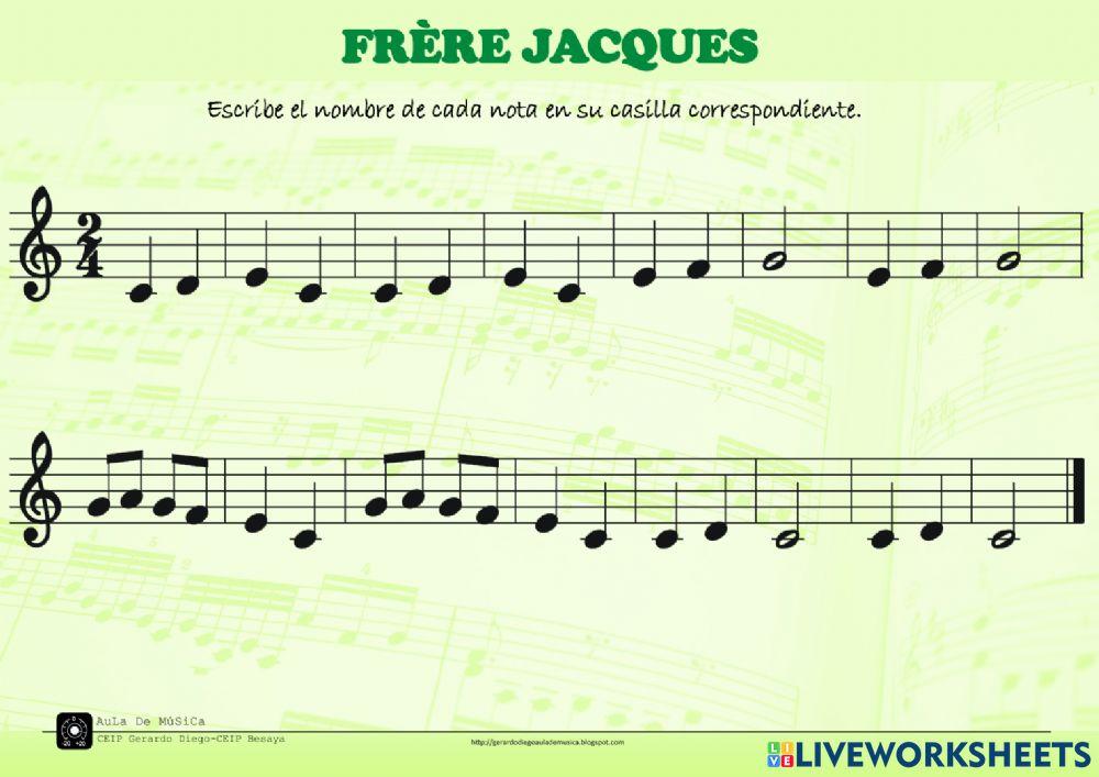FRÉRE JACQUES activity | Live Worksheets