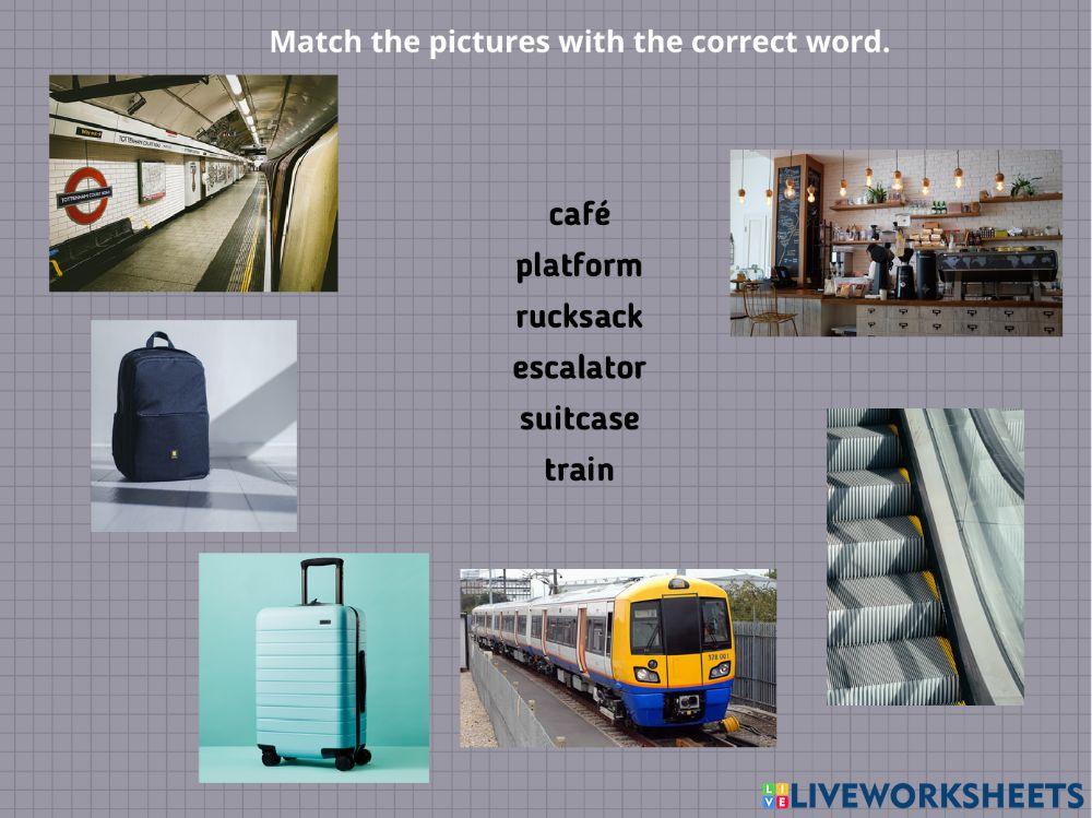 Pdf online activity: At the station | Live Worksheets