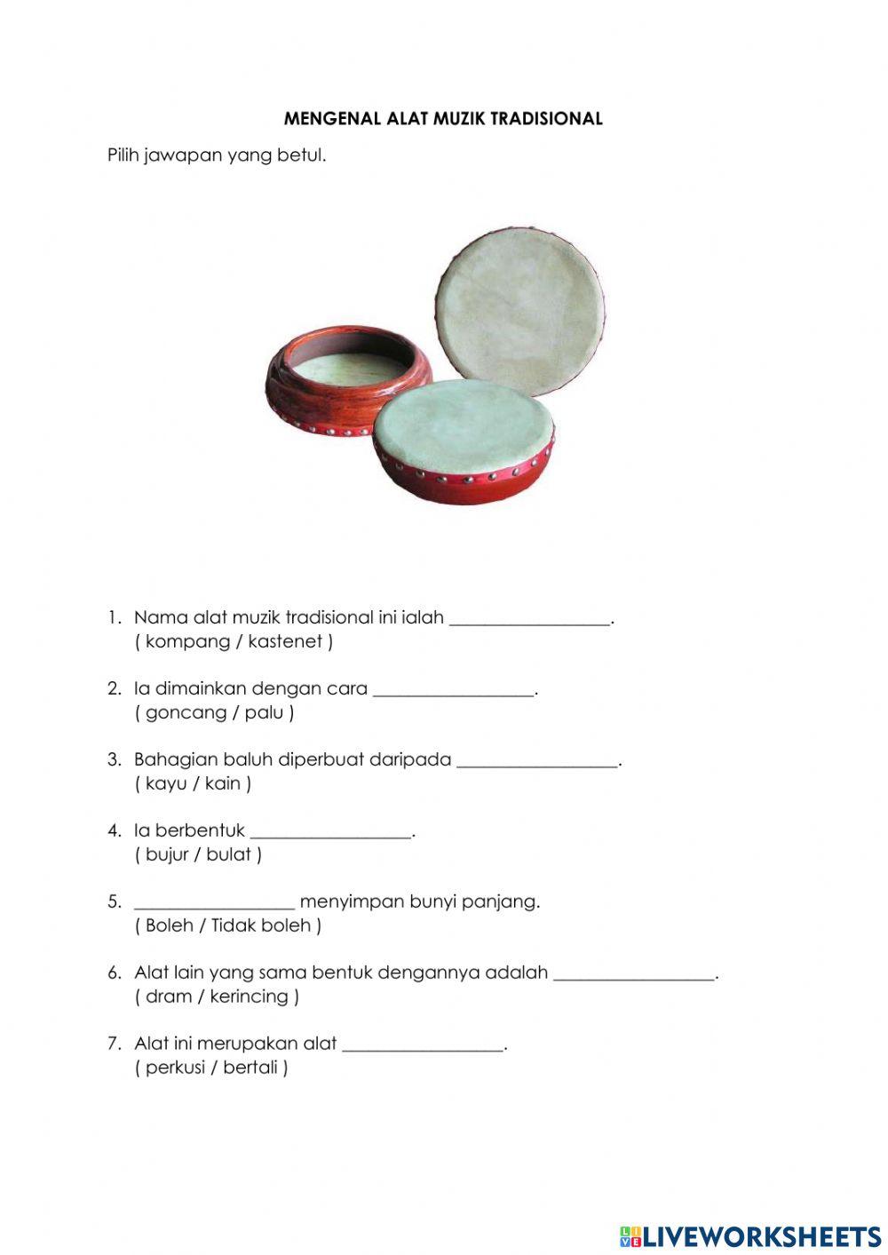 Kompang | Free Interactive Worksheets | 776133