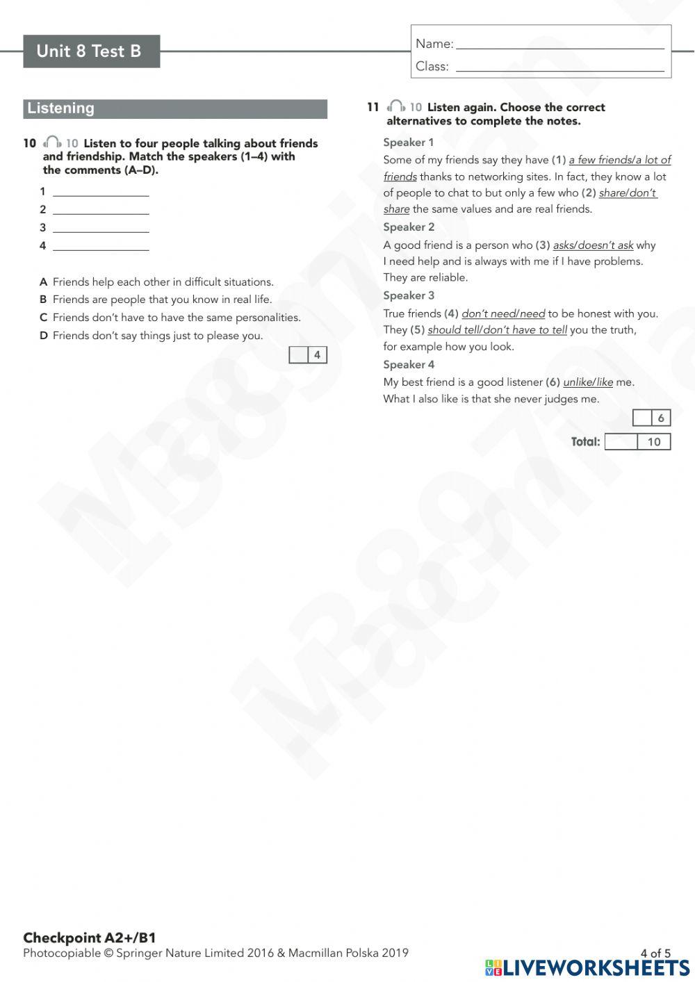 CHECKPOINT-unit… | Free Interactive Worksheets | 6456294