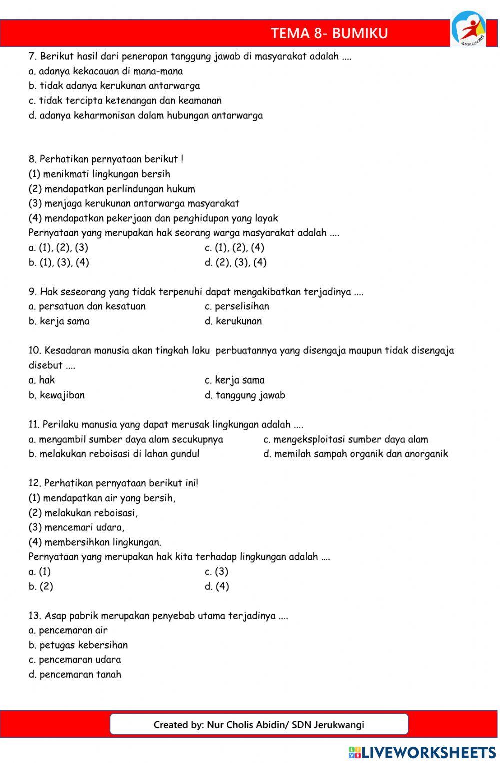 Tema 8 PH PPKN worksheet | Live Worksheets