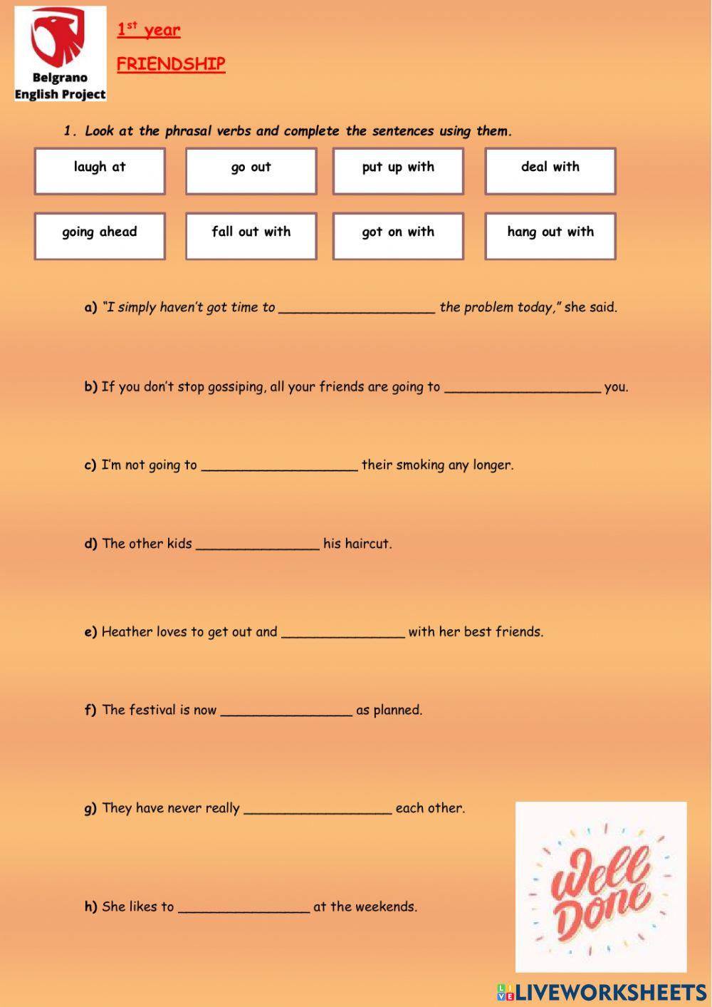 PHRASAL VERBS online exercise for Elemental | Live Worksheets