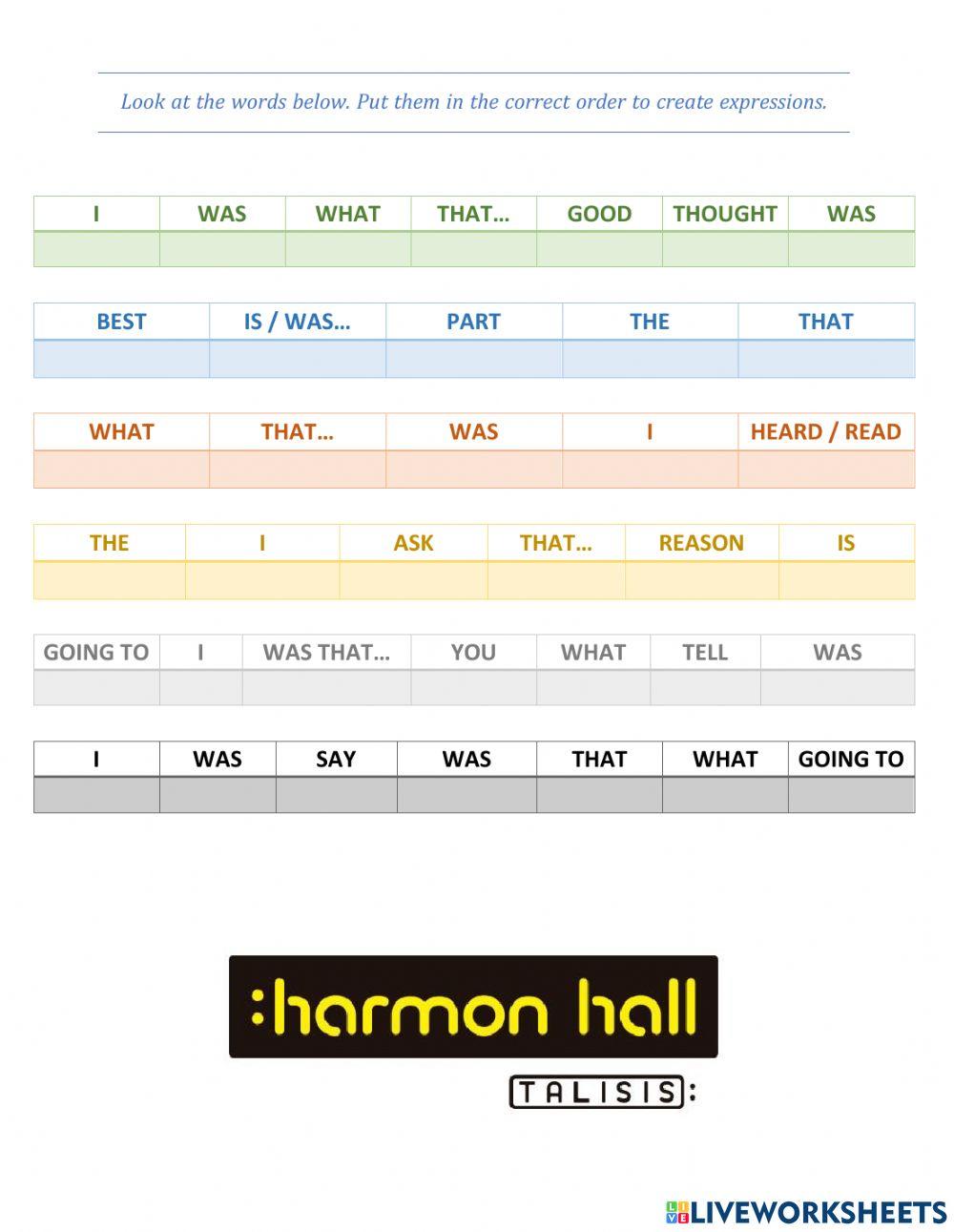 Expressions for reasons and ideas. worksheet | Live Worksheets