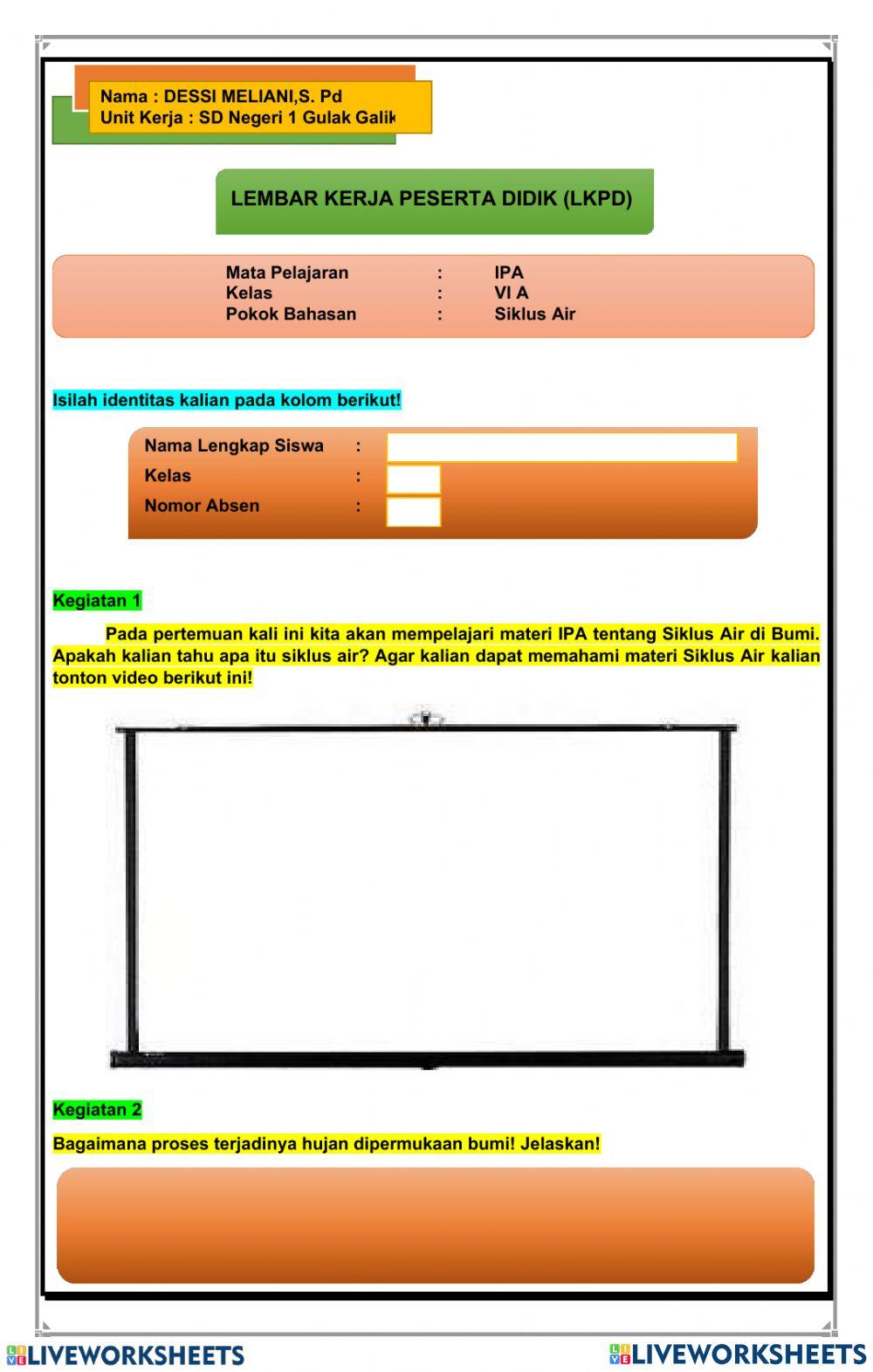 Latihan E-LKPD online pdf worksheet | Live Worksheets