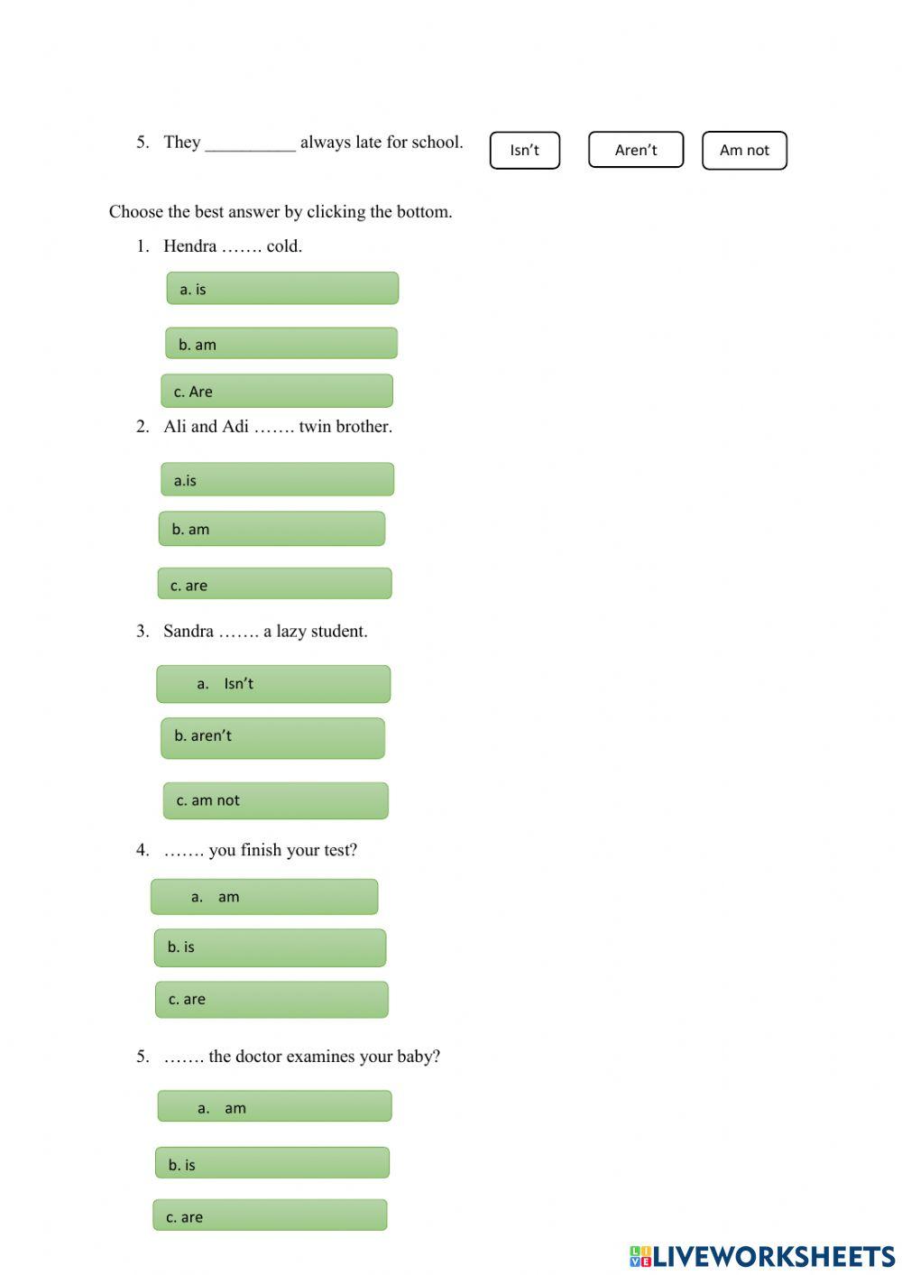 Simple present tense worksheet for 7 | Live Worksheets