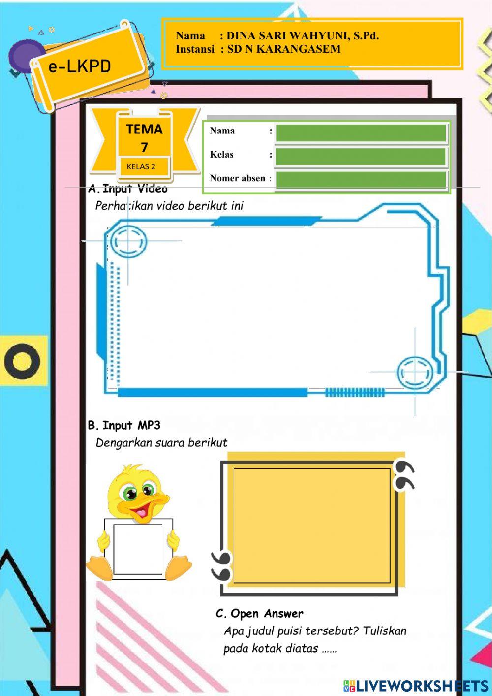 Latihan e-LKPD interactive exercise for 2 | Live Worksheets