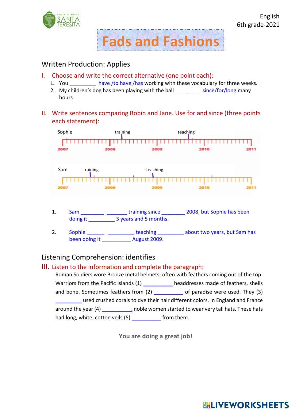 Sample test activity | Live Worksheets