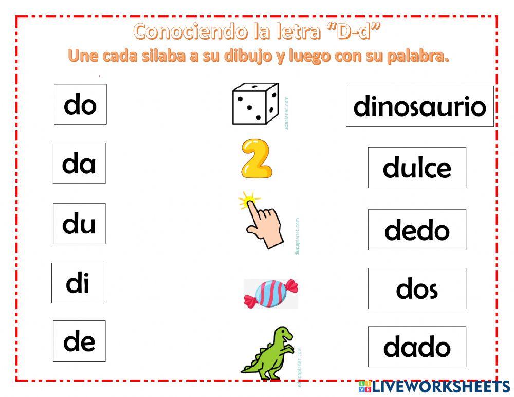 Letra d | Free Interactive Worksheets | 836030