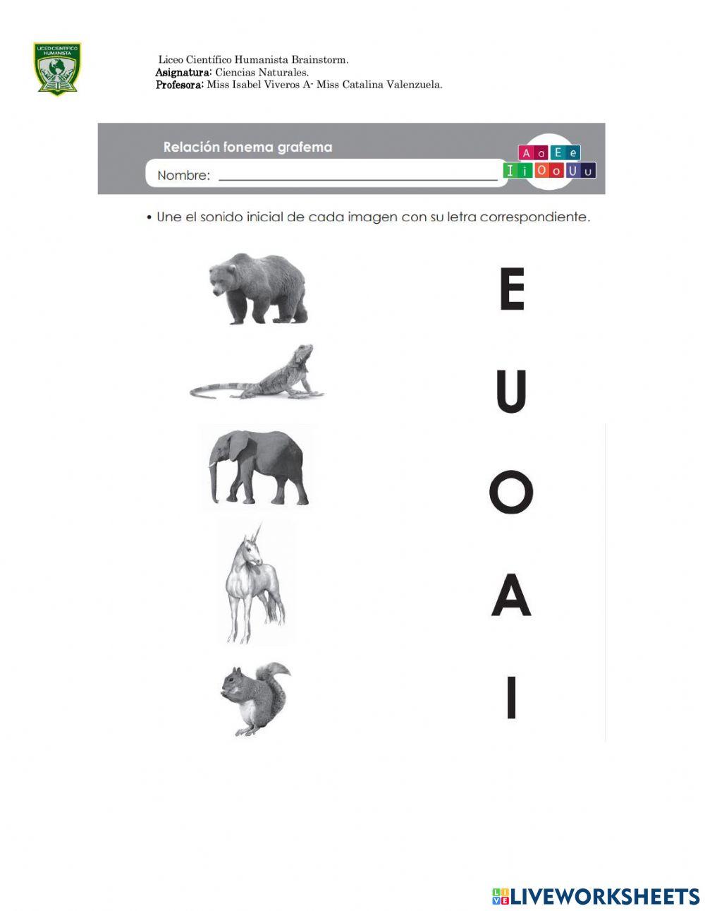 Las Vocales Online Exercise For 1 De Jardin Bilarasa