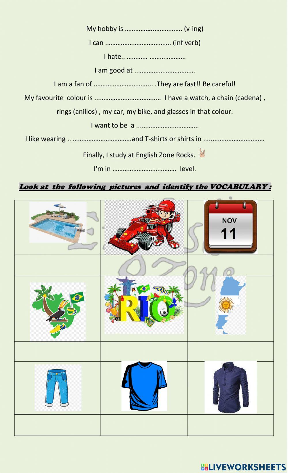 INTRODUCING MYSELF - HIi I'M WALTER worksheet | Live Worksheets