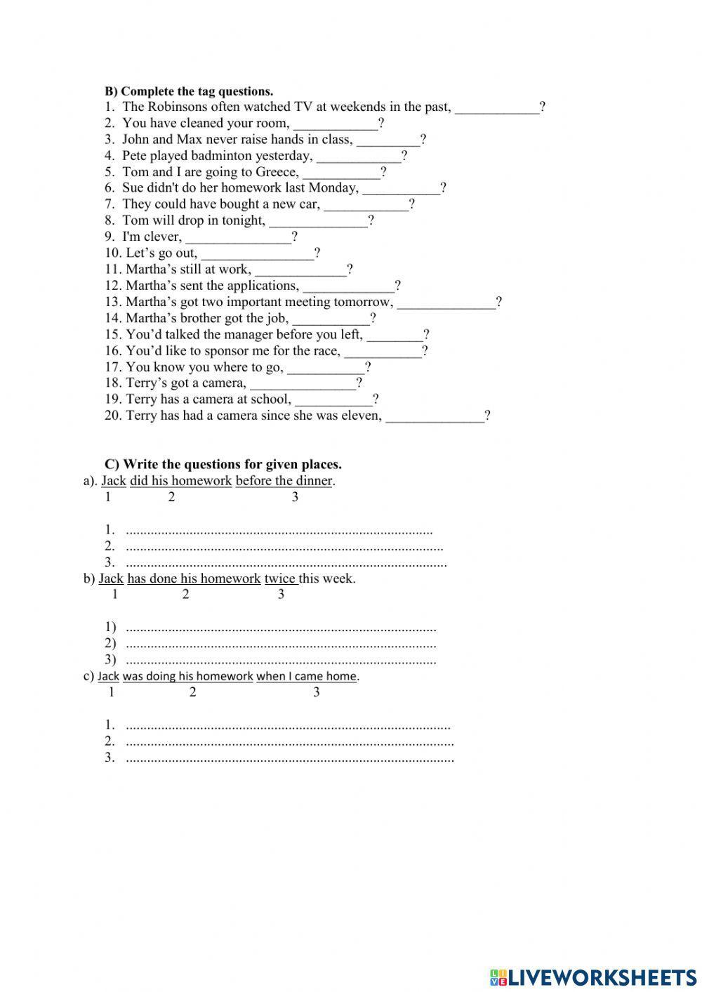 Study-8- mix tense revision worksheet | Live Worksheets