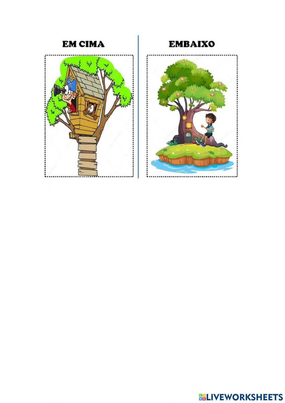 Conceito em cima embaixo worksheet | Live Worksheets