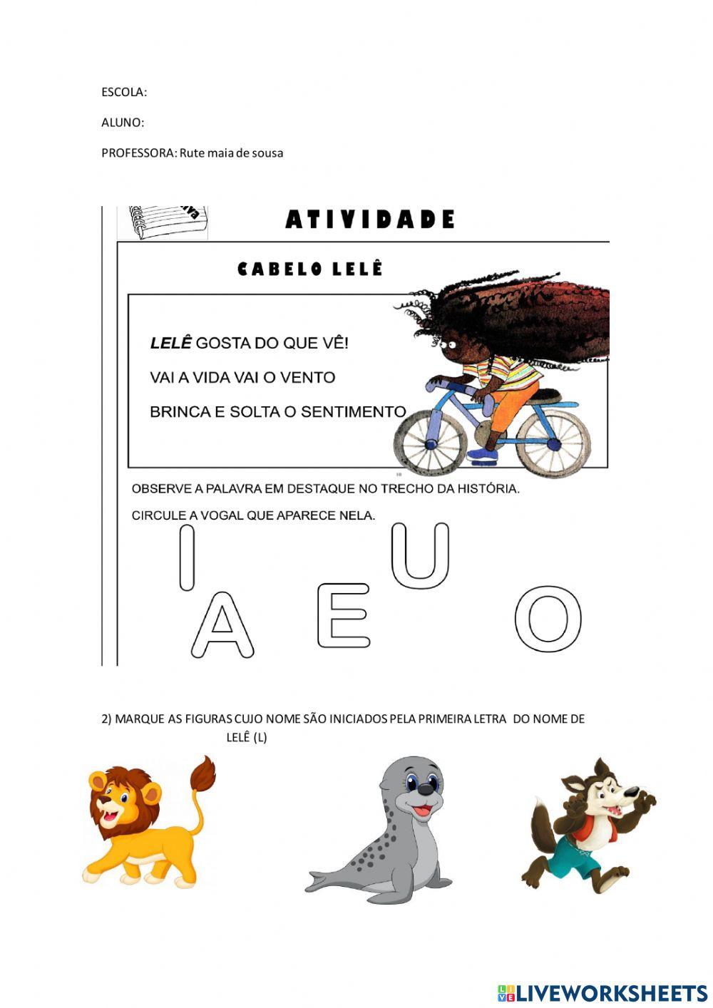 Cabelo de lelê | Free Interactive Worksheets | 836574