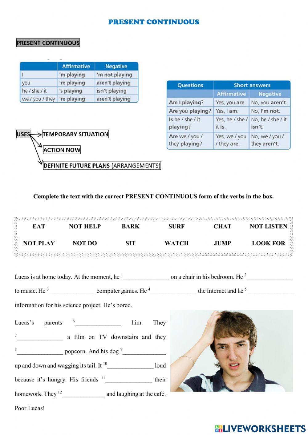 Tenses online exercise for Upper Form | Live Worksheets