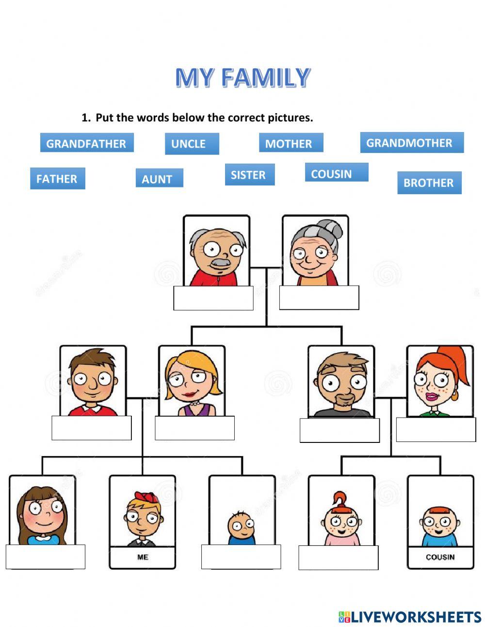 Family members | Free Interactive Worksheets | 836839