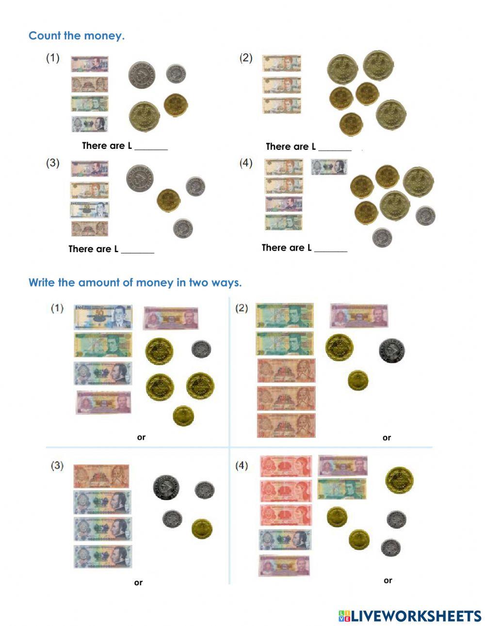 Couting lempiras and cents 4895985 | Lileth Carolina