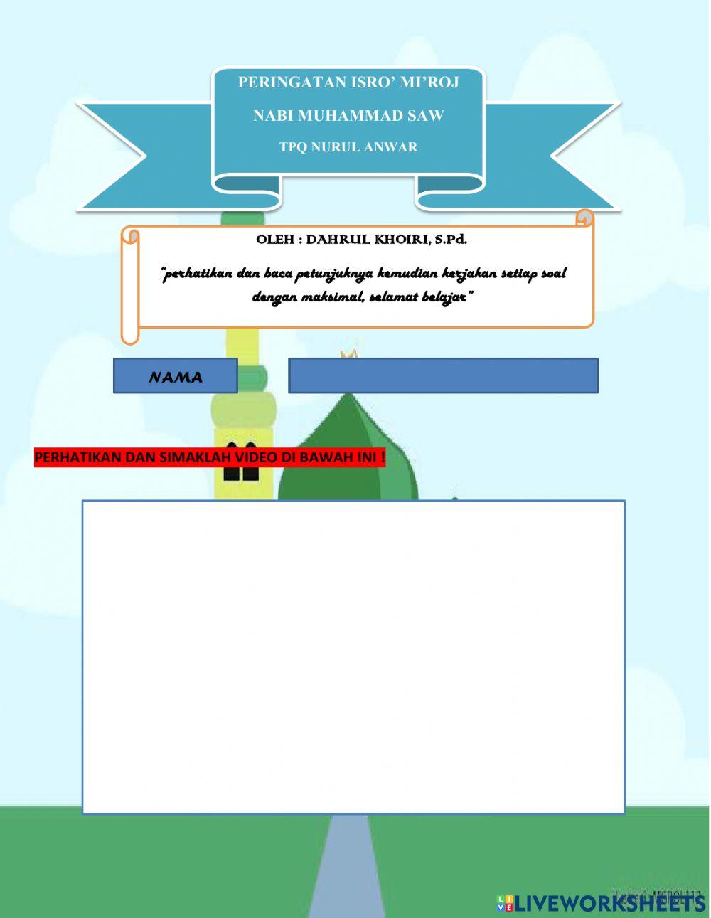 Isro' mi'roj worksheet | Live Worksheets