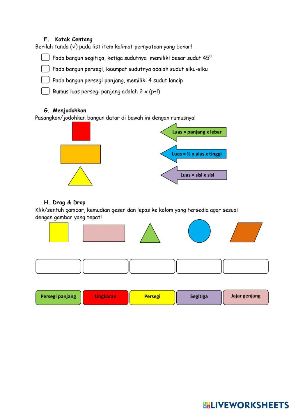 E Lkpd Bangun Datar Worksheet