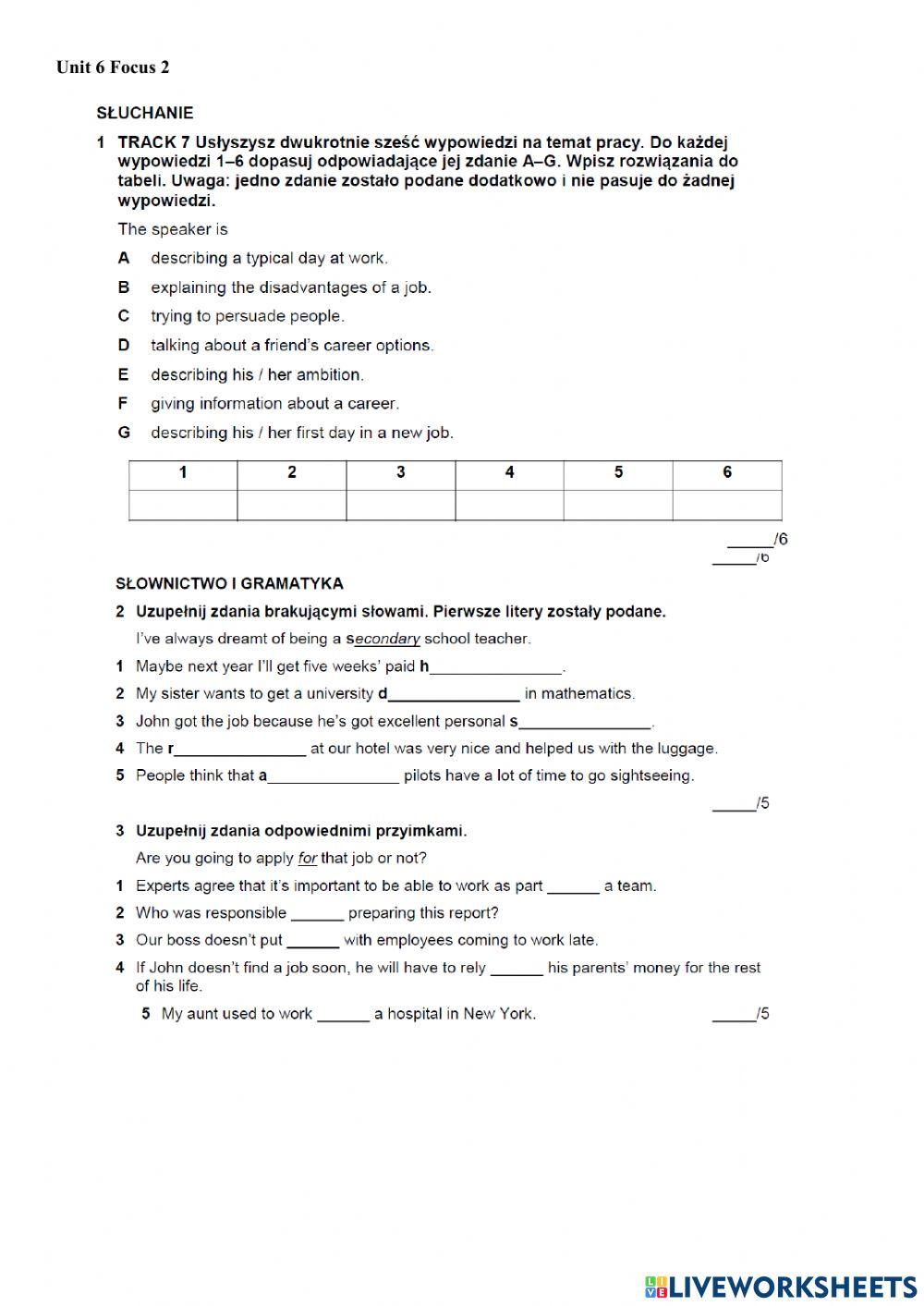 focus 2 unit 6 4896872 | AnyaKa | Live Worksheets