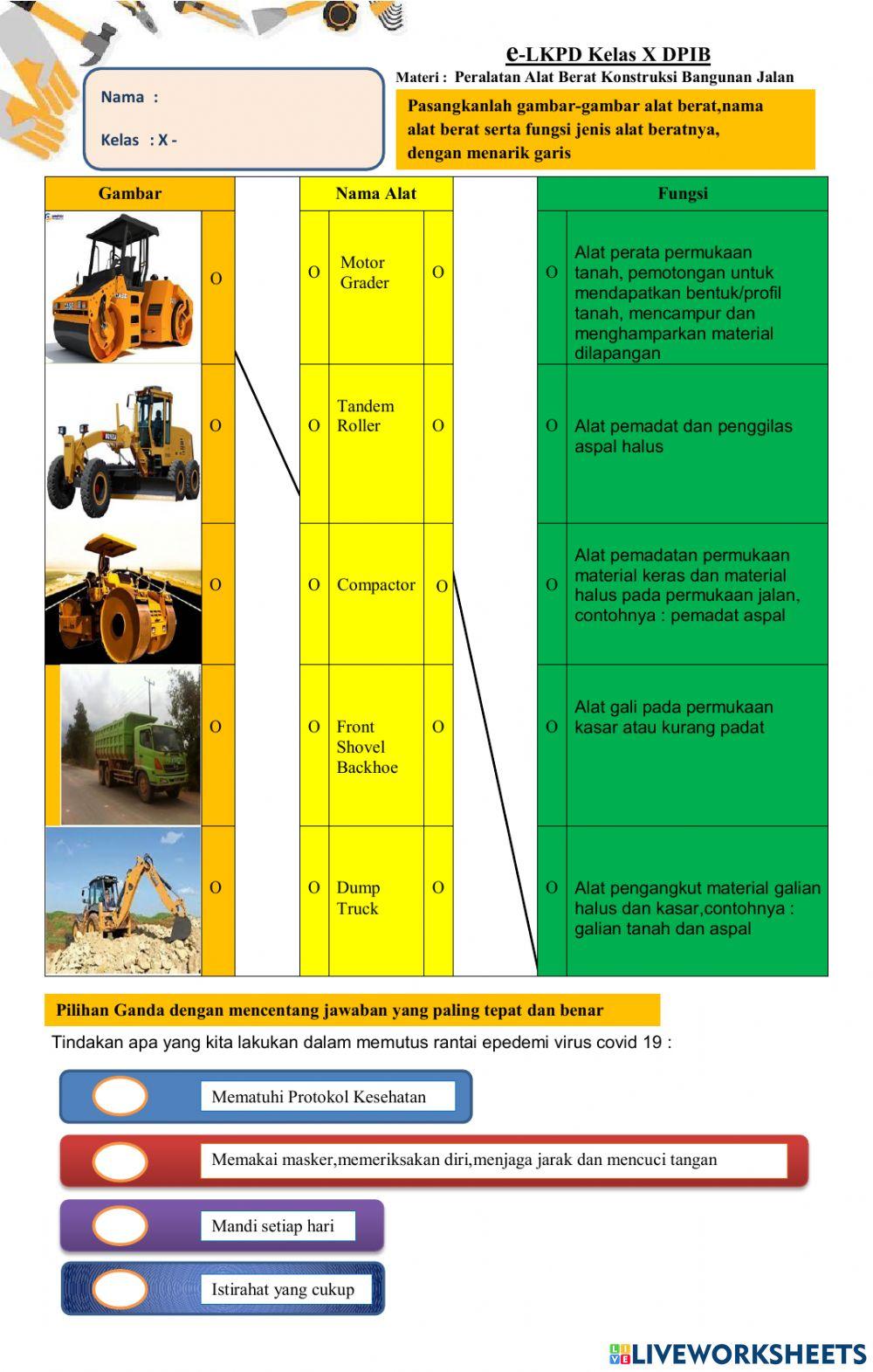 E-lkpd smk teknik bangunan-dpib worksheet | Live Worksheets