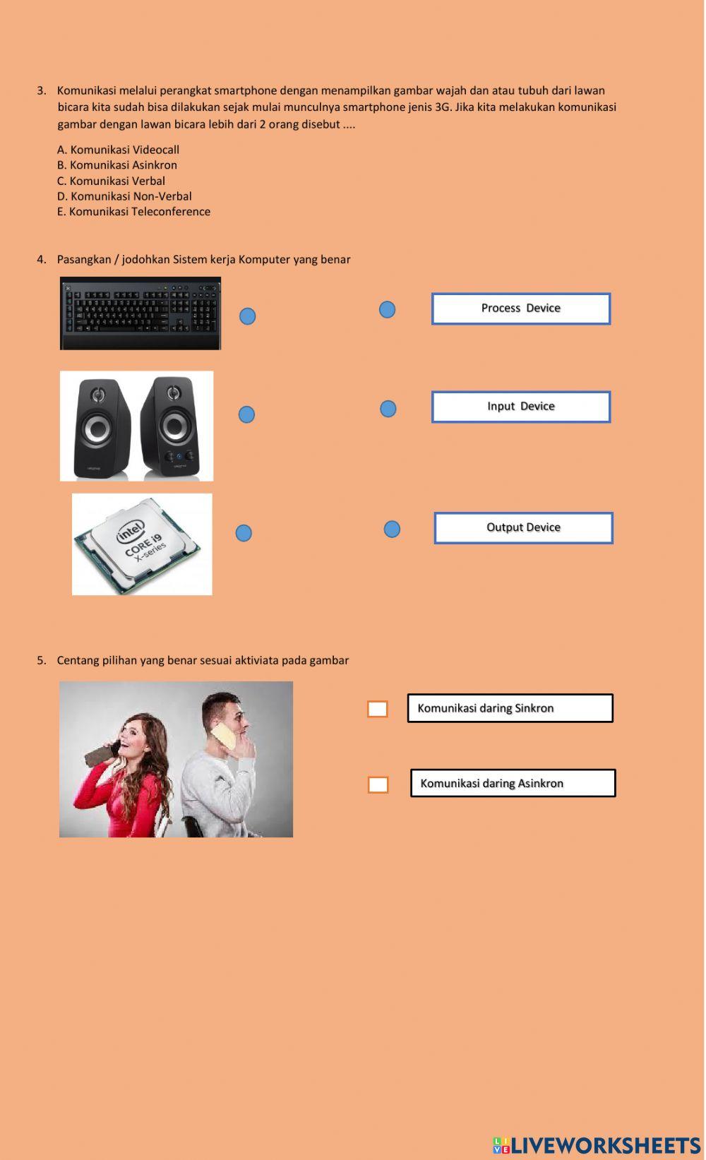Komunikasi Sinkron dan Asinkron worksheet | Live Worksheets