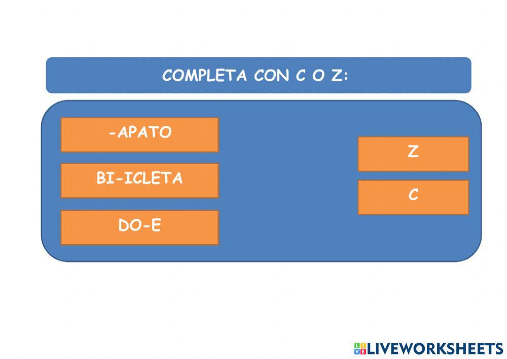 Z-c interactive worksheet | Live Worksheets