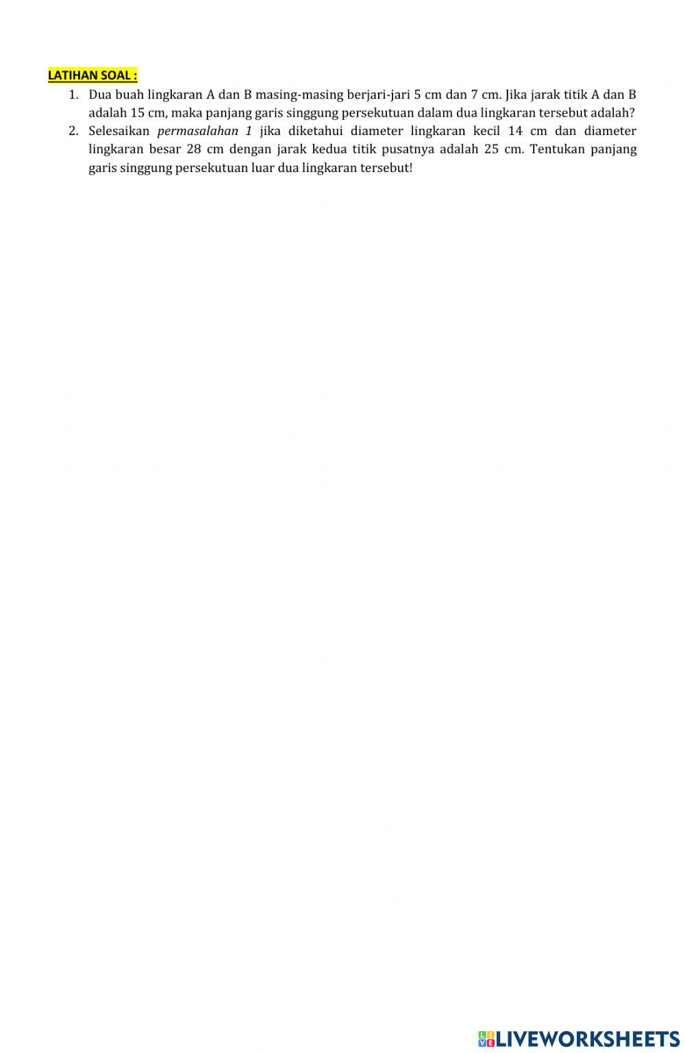 Mtk 8 worksheet | Live Worksheets