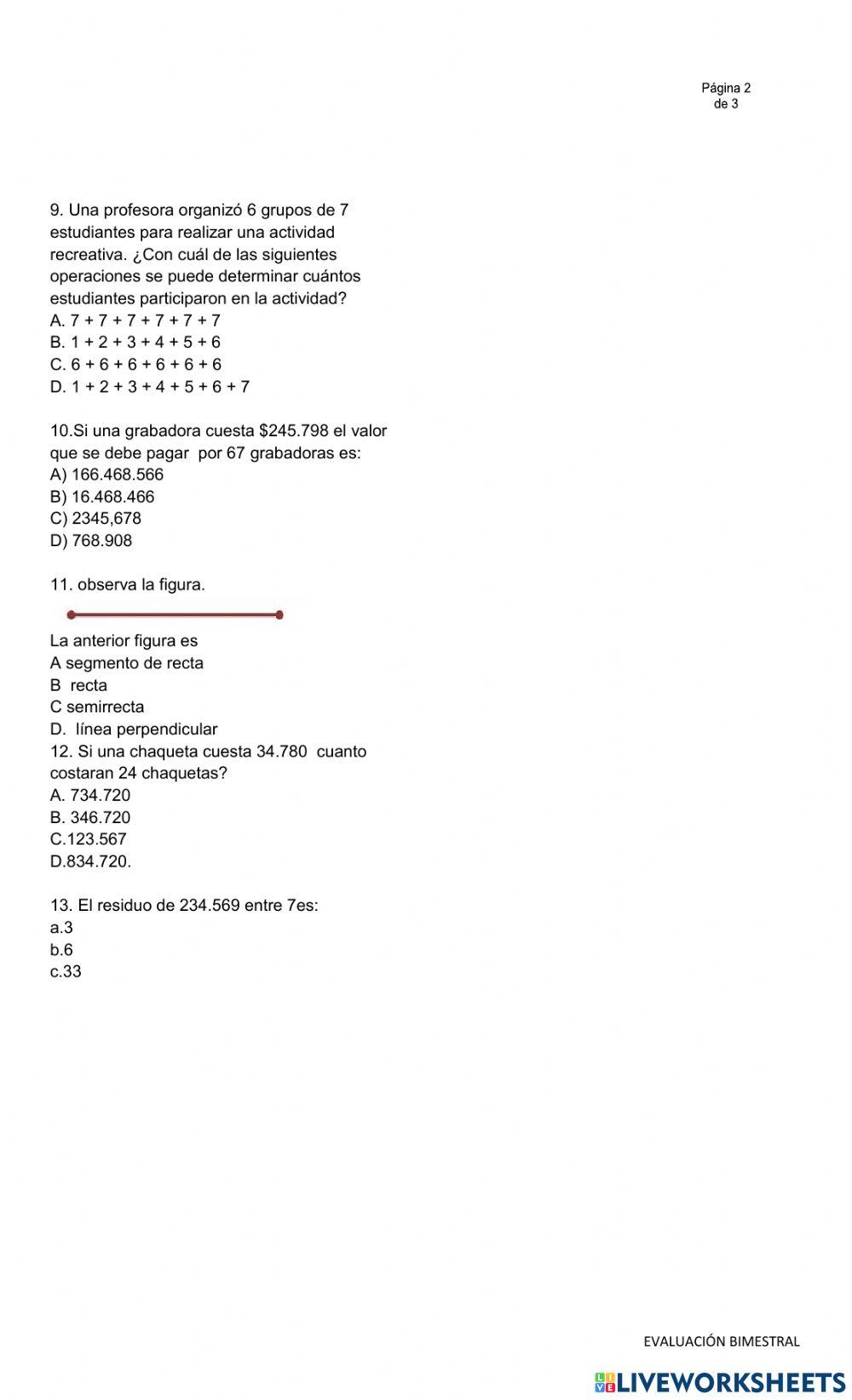 EVAL MATE 4 I P… | Free Interactive Worksheets | 6494484