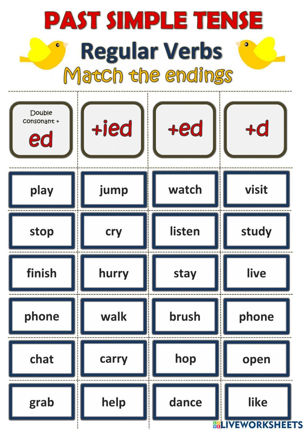 Regular verbs ending online exercise for | Live Worksheets