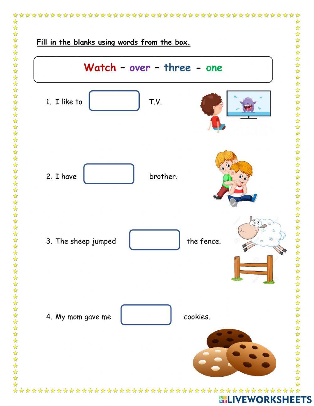 Vocabulary online exercise for Grade 1 | Live Worksheets