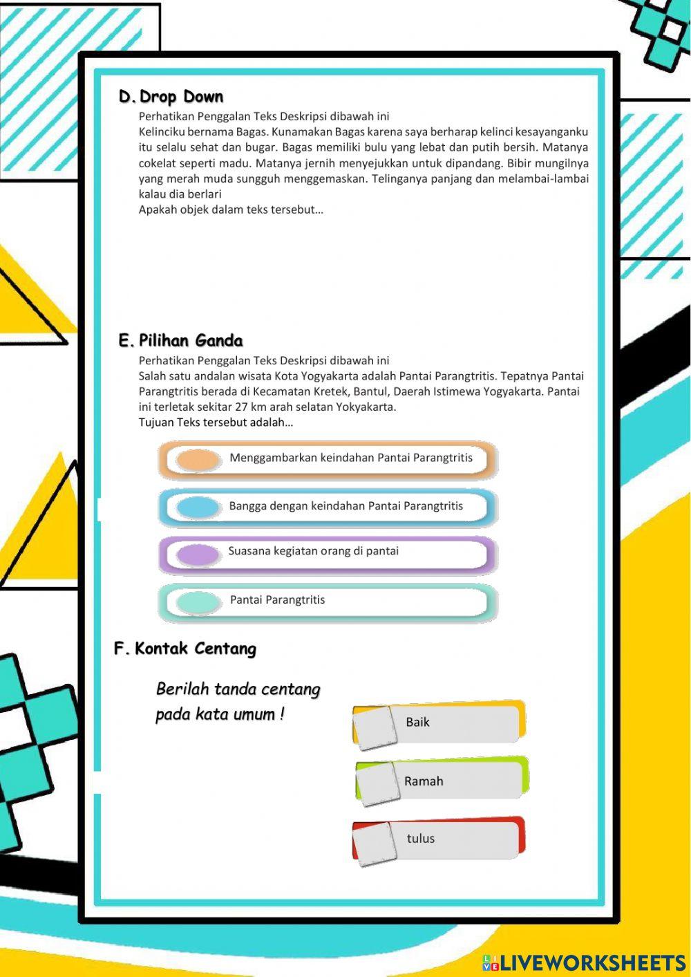 Latihan E-LKPD online pdf worksheet | Live Worksheets
