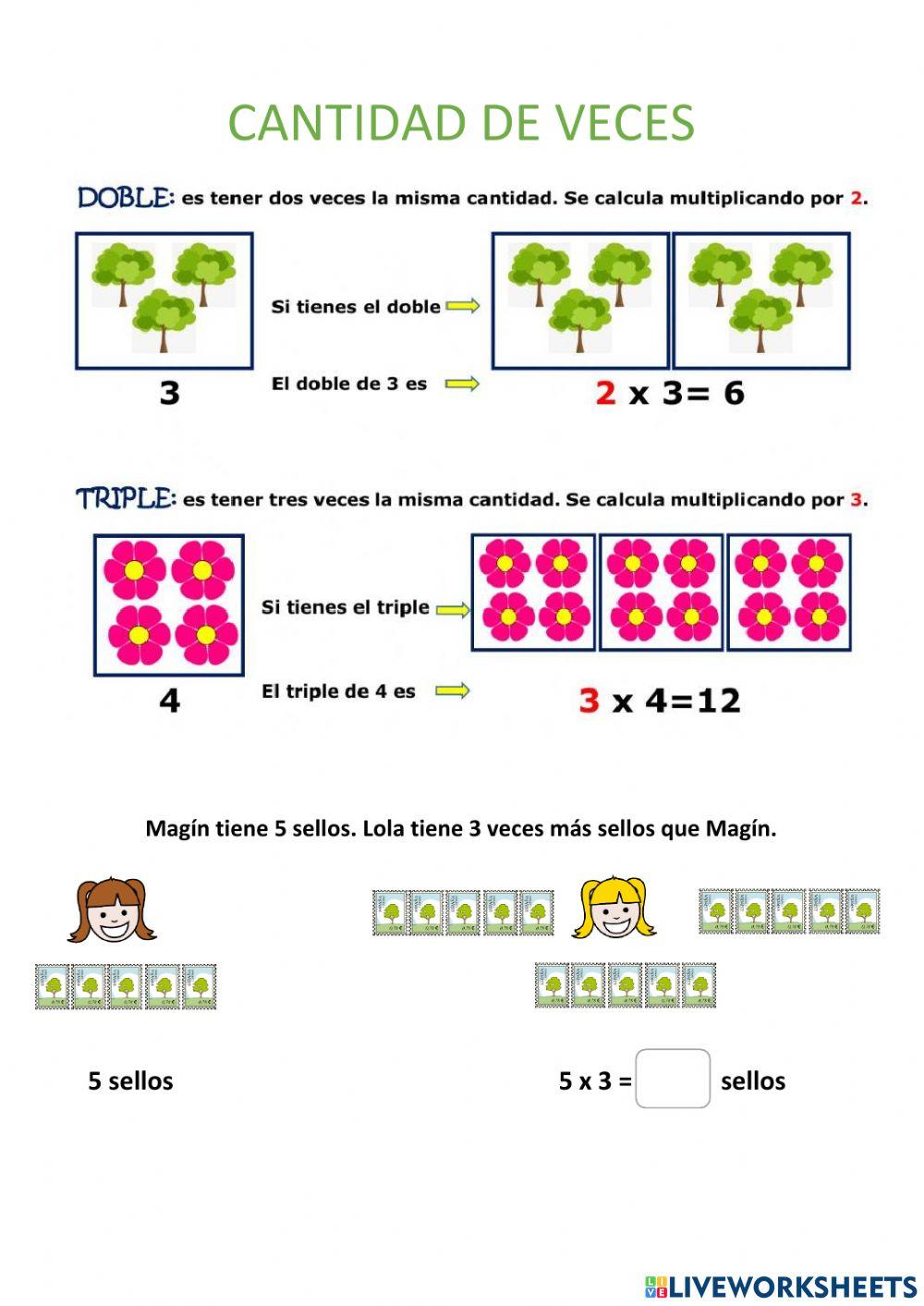 Cantidad de vec… | Free Interactive Worksheets | 840511