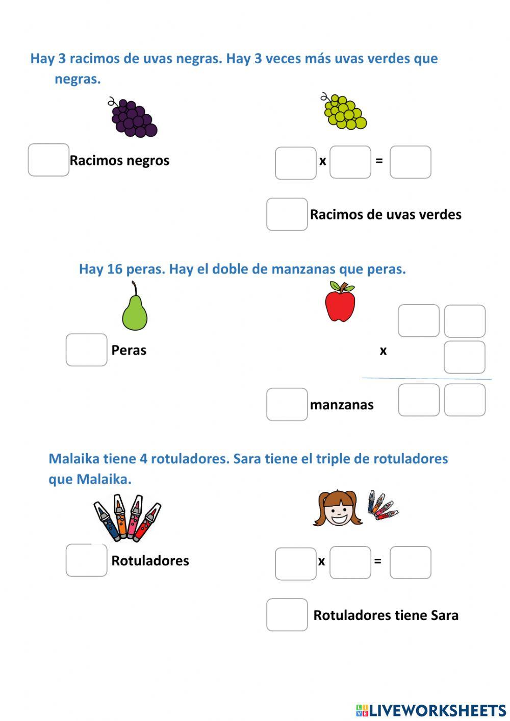 Cantidad de vec… | Free Interactive Worksheets | 840511