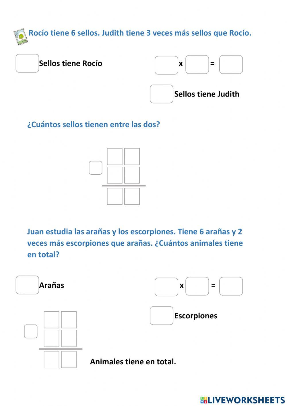 Cantidad de vec… | Free Interactive Worksheets | 840511