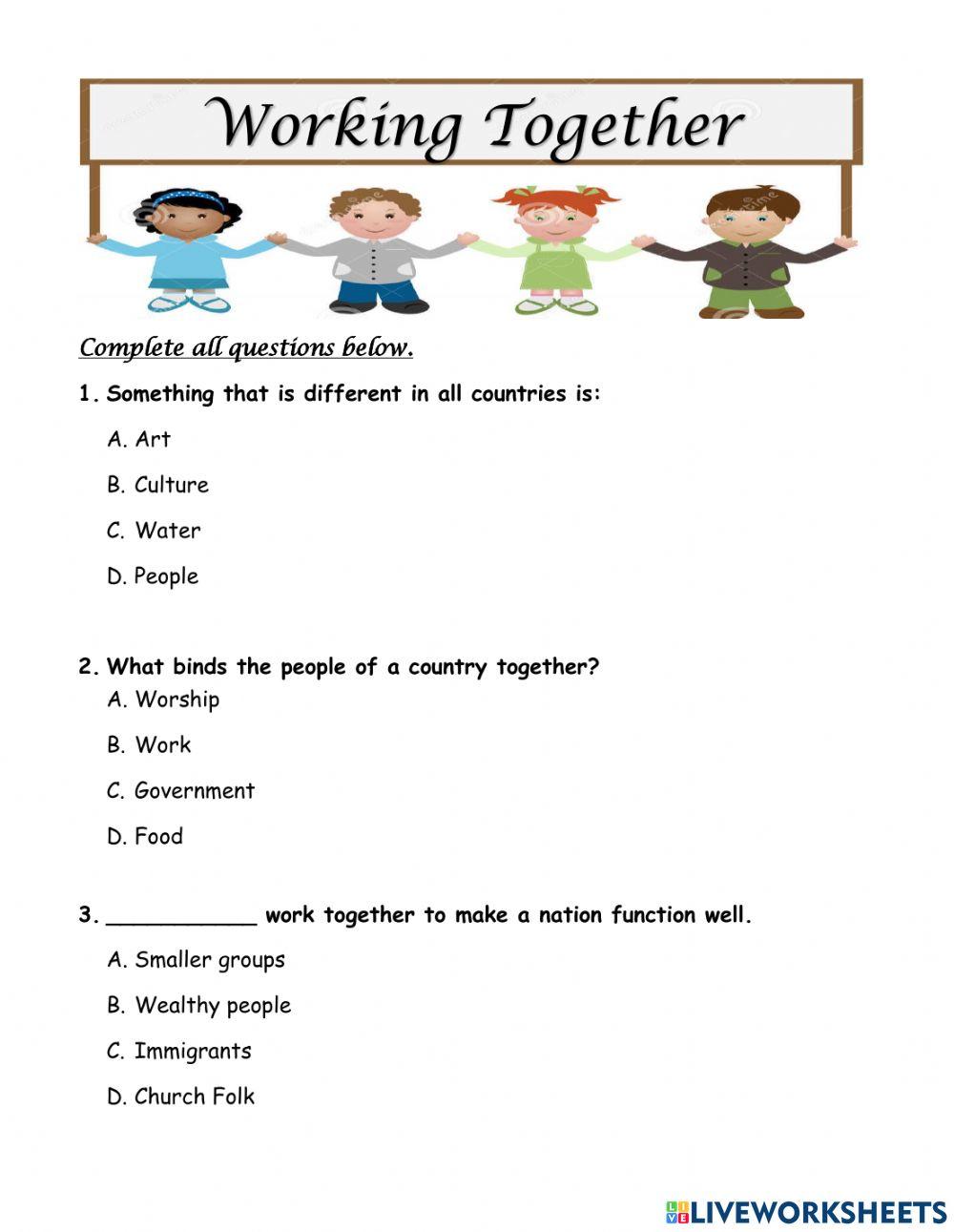 Working Together Worksheet Live Worksheets working-together-worksheet-live-worksheets