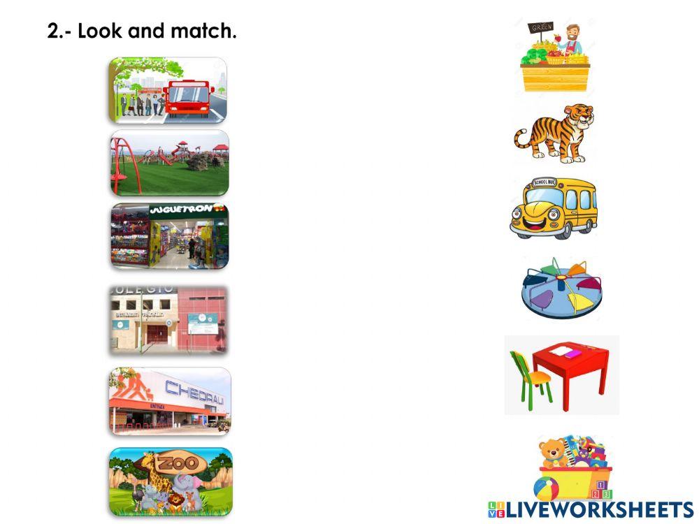 Evaluación unidad 6 My town worksheet | Live Worksheets