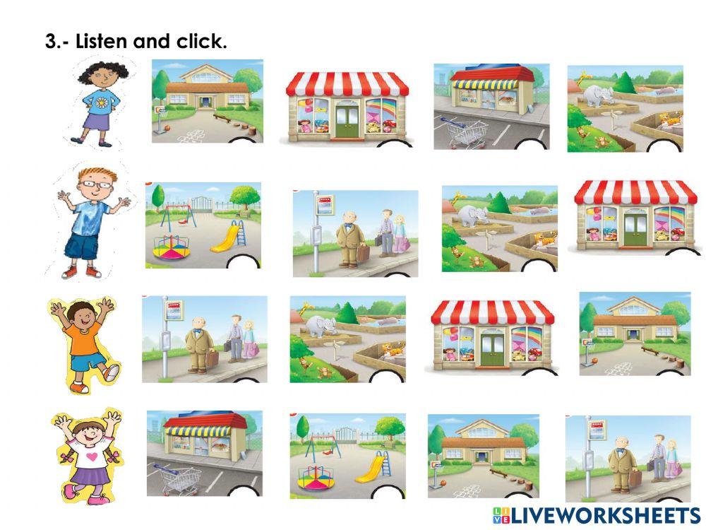 Evaluación unidad 6 My town worksheet | Live Worksheets