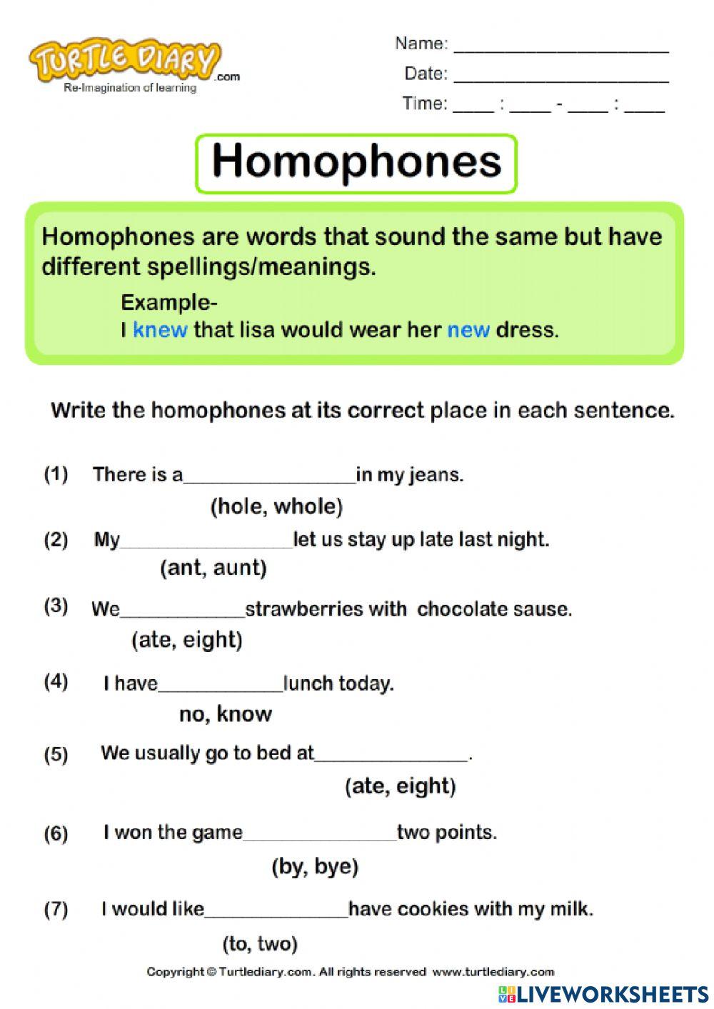 4900536 | Homographs | Admore St Marie | LiveWorksheets
