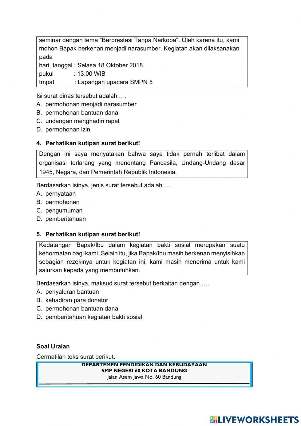 TUGAS PEMBAHASAN LKS online exercise for | Live Worksheets
