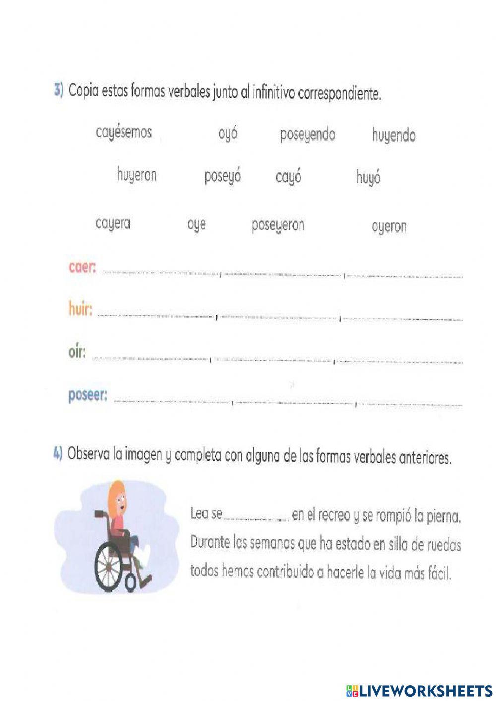 Ortografía infinitivo worksheet | Live Worksheets
