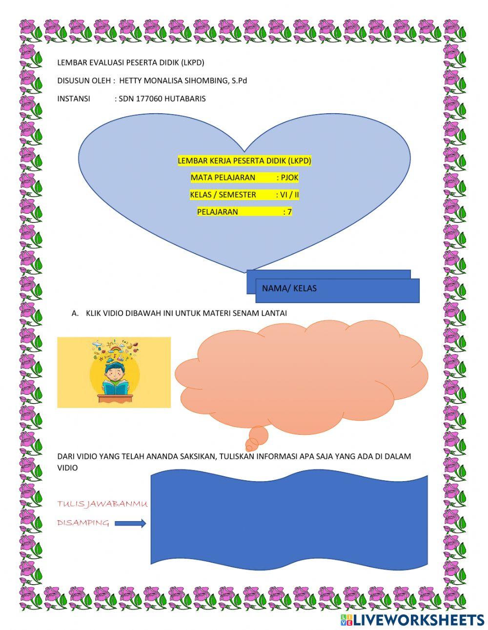 Latihan lkpd online exercise for kelas VI | Live Worksheets