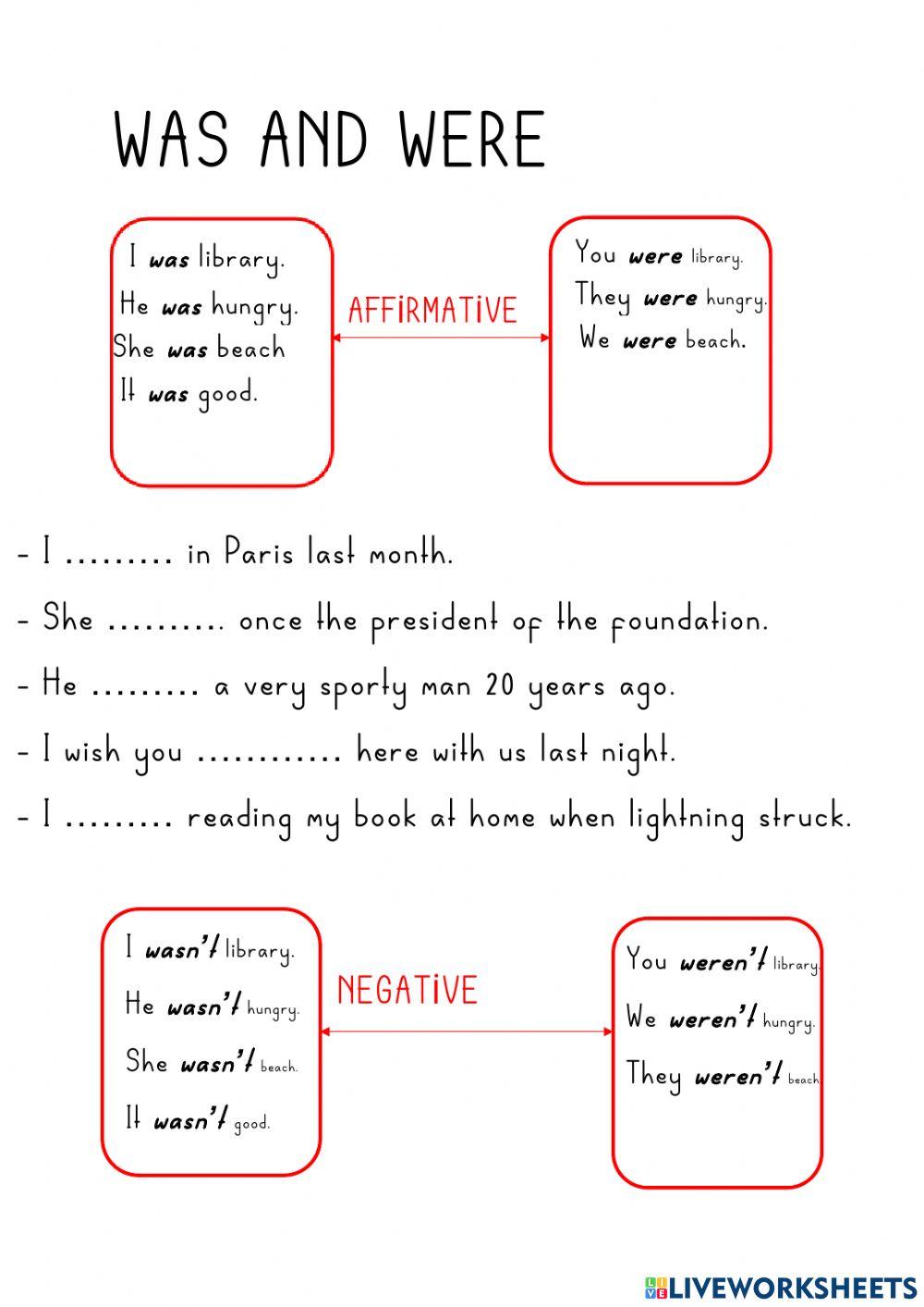 Was and were 2229 | brfnknk | Live Worksheets