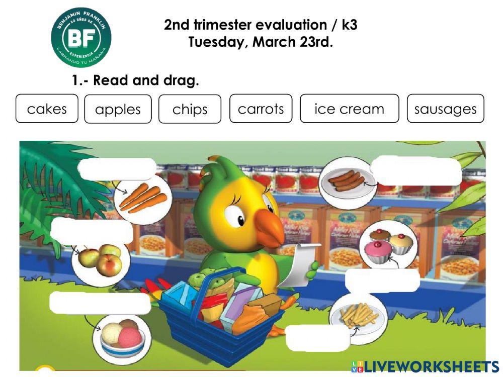 Trimestral evaluation part 2 worksheet | Live Worksheets